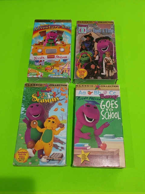 BARNEY CLASSIC COLLECTION 4 VHS video tape lot Bundle 1996 Vintage Kids ...