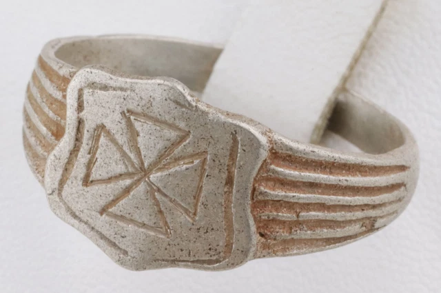 WW2 GERMAN RING IRON Cross WWII ww1 WWI STERLING Silver 835 GERMANY ...