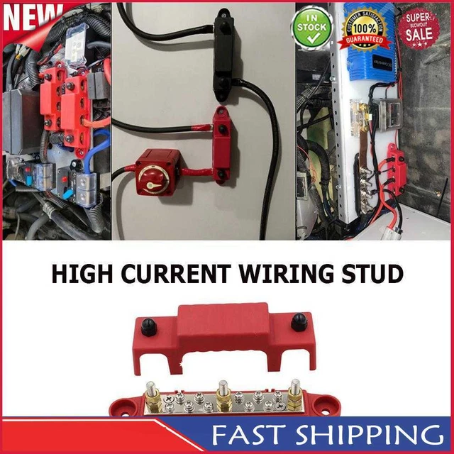 BUS BAR TERMINAL Power Distribution Block DC 48V M6 Studs for RV Car ...