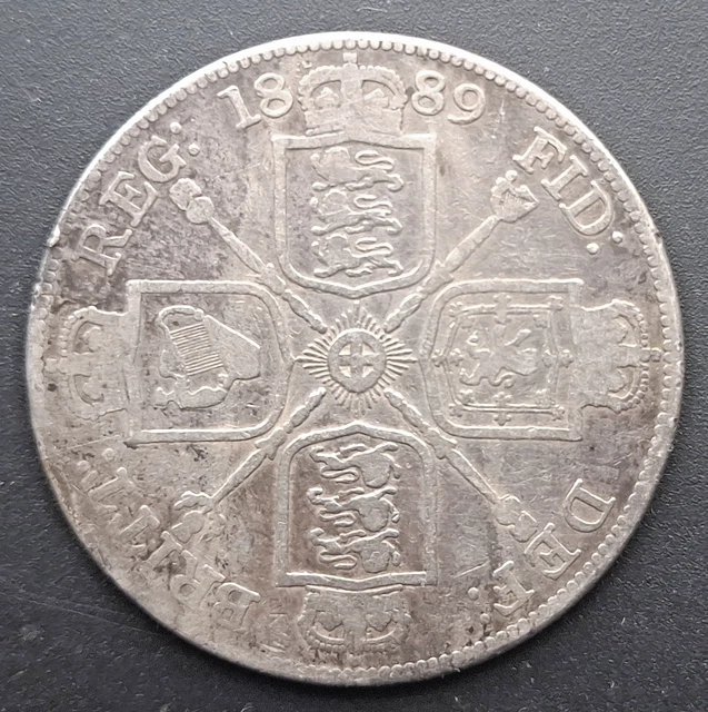 1889 DOUBLE FLORIN Queen Victoria, Good condition, some wear £6.51 ...