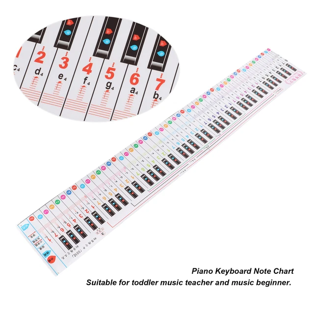 PIANO TASTIERA NOTE 88 Key Chart Guida portatile impermeabile all ...
