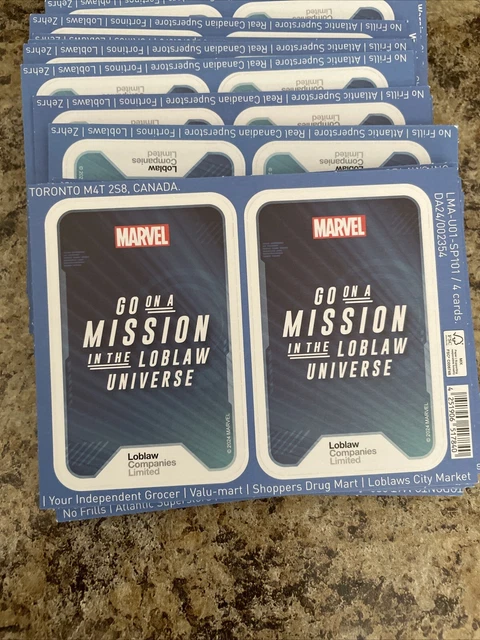 2024 LOBLAWS MARVEL "Go On A Mission" Cards Lot Of 82 Unopened Packs ...