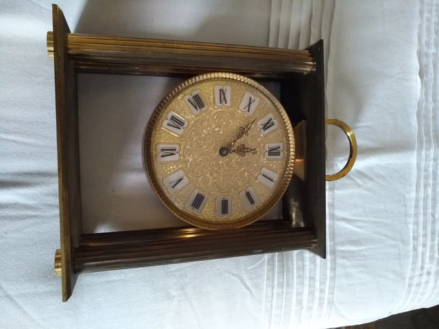 PENDULE DE TABLE UTI 8 jours a colonnes bronze mecanique bon état EUR ...