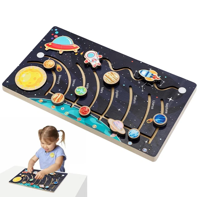 SOLAR SYSTEM MODEL Board Montessori Wooden Solar System Educational ...