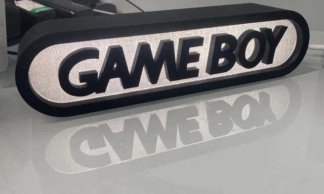 GAMEBOY LOGO 3D Printed powered by USB LOGO | Wall Art | Decor Man cave ...