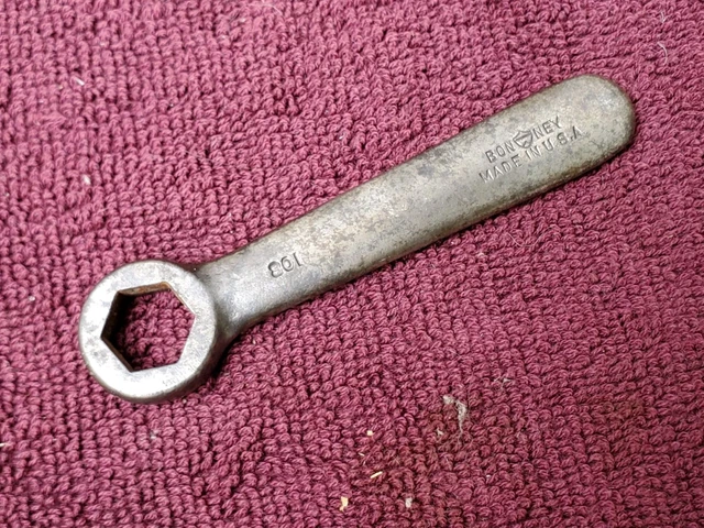 VINTAGE BONNEY 801 1/2" Hex Lathe Tool Post Wrench, 3-15/16" Long $10. ...