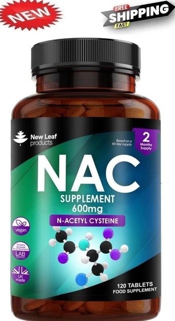 NAC N-ACETYL-CYSTEINE 600MG Supplements, High Bioavailability Amino ...
