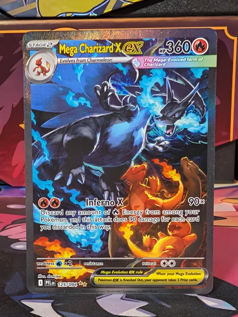 MEGA CHARIZARD X ex 125/094 Phantasmal Flames Special Illustration Rare ...