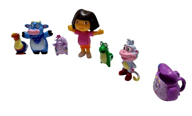 DORA THE EXPLORER & Friends Figurines X 7 Characters Cake Topper Toys ...