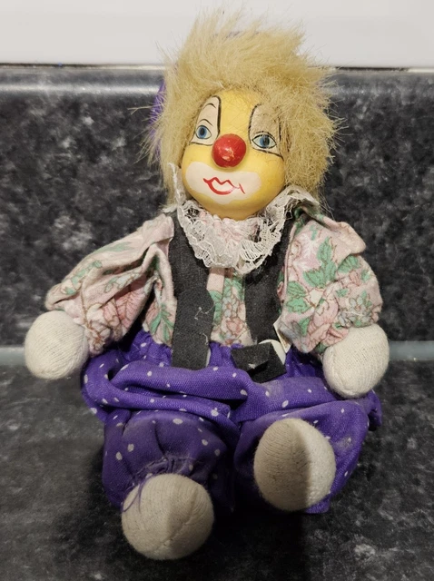VINTAGE CLOWN DOLL Porcelain Face 18cm Collectable £6.51 - PicClick UK