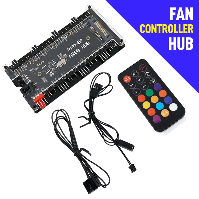 8 RGB / ARGB Strip Fan Controller Hub Splitter for Desktop Computer PC ...
