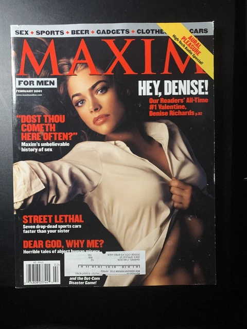 MAXIM MAGAZINE FEBRUARY 2001 Denise Richards £8.04 - PicClick UK