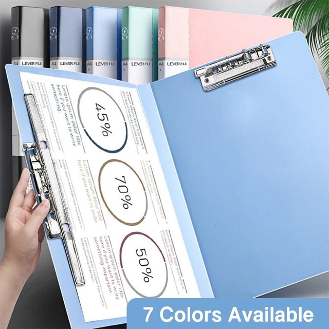 PP A4 FILE Folder Long Double Clips Archives Binder Document Bag School ...