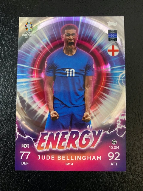 TOPPS MATCH ATTAX EURO 2024 ENERGY Rare Jude Bellingham Card NM $27.35 ...