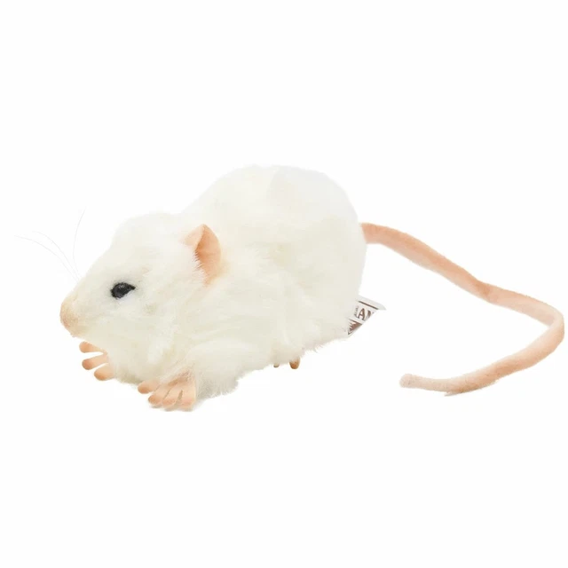 HANSA WHITE RAT Plush Toy Mouse Realistic Stuffed Animal 5576 27cm ...