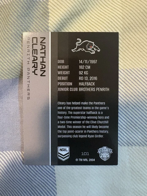 SIGNED NATHAN CLEARY Penrith Panthers 2025 NRL Traders Card $12.00 ...