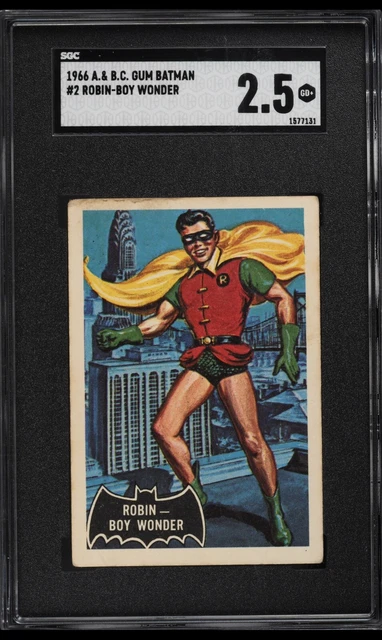1966 BATMAN ROBIN Boy Wonder Series Card Black Bat Tv Show Movie Bruce ...