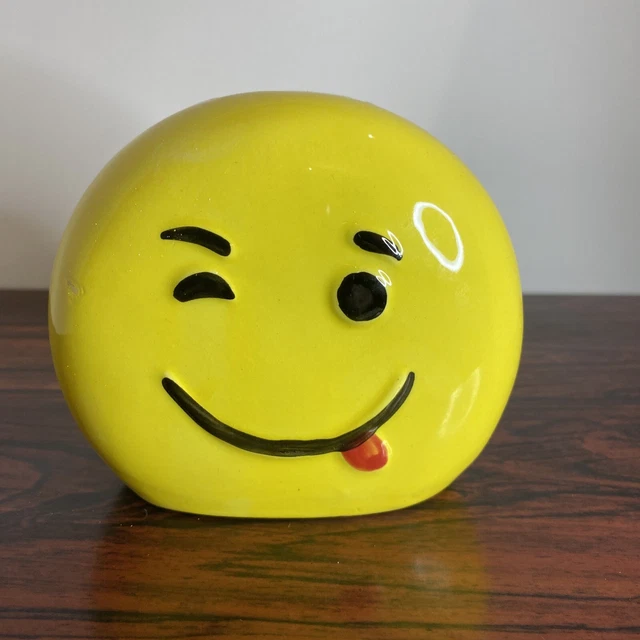VINTAGE SMILEY HAPPY Face Tongue Out Coin Bank £5.43 - PicClick UK