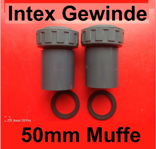 2X 50MM INTEX Chlorinator Pool Adapter Salzwassersystem SFA A Poolpumpe ...