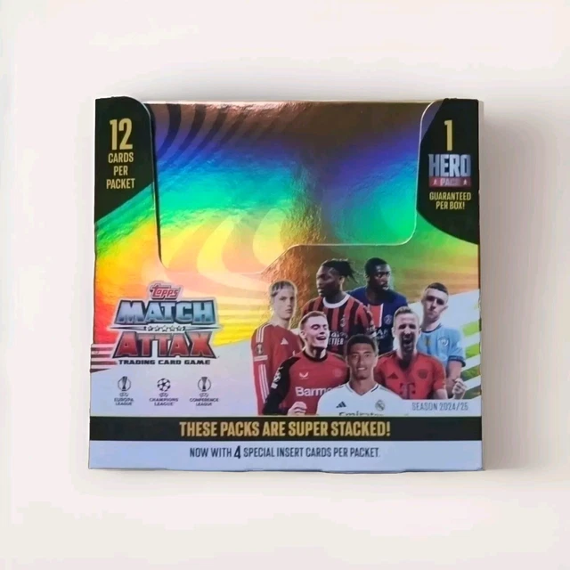 TOPPS MATCH ATTAX Season 2024/25 Trading Cards 24 Packets Full Box ...