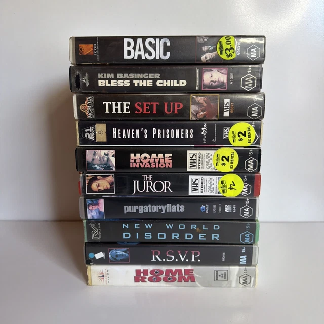 THRILLER HORROR VHS Lot Various Movies Video Tapes Big Box Bulk Bundle ...