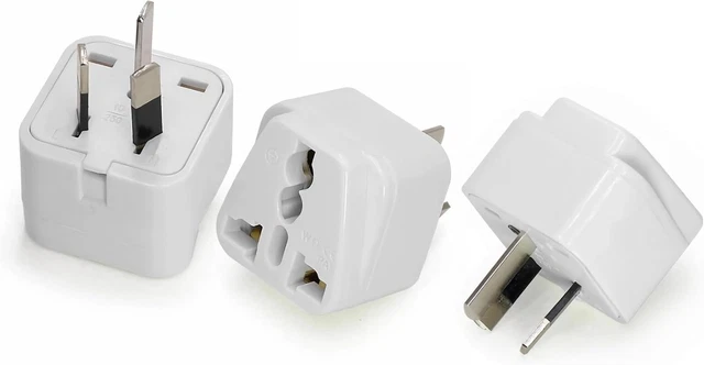 UNIVERSAL TRAVEL ADAPTER: US,EU,UK to AU, 3-Pin, White 3PCS $34.95 ...