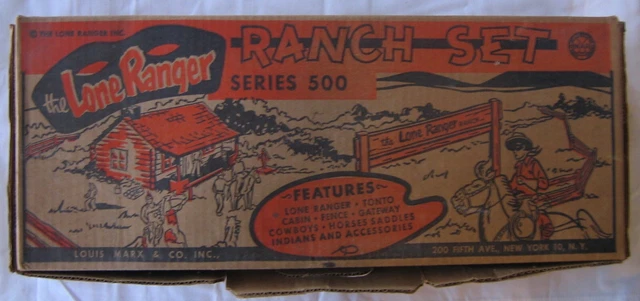 LONE RANGER RANCH SET BY MARX SERIES 500 - NO. 3969 TOY SET w BOX ...