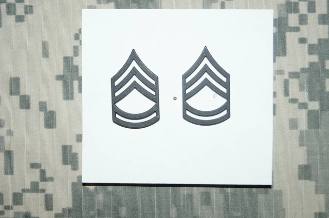US ARMY SERGEANT First Class SFC/E-7 Enlisted Rank Subdued Blk Insignia ...