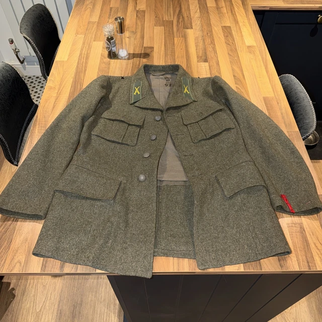 RARE WW2 SWEDISH Army Wool Tunic 1945 Dated Mint Condition + Badges £39 ...