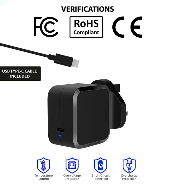 GOOGLE PIXEL 8 and Pixel 8 Pro USB-C PSU 5V/3A, 9V/3A, 15V/2A, 15V/3A ...