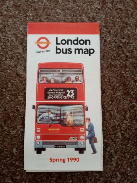 LONDON TRANSPORT BUSES Spring 1990 Greater London Bus Map And Travel ...