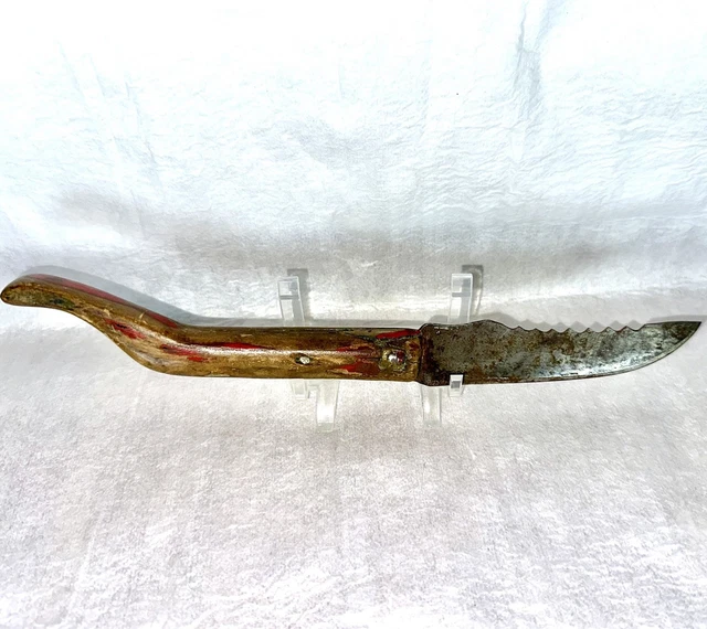 ANTIQUE CURVED FIXED-BLADE Utility / Fisher Knife Crooked Knife Style ...