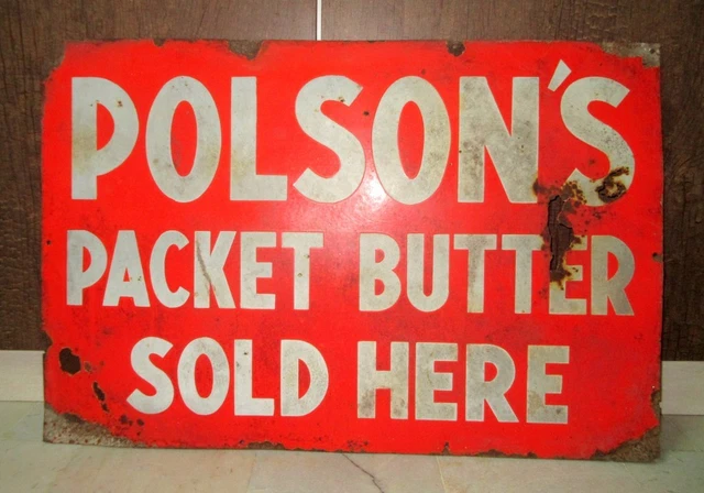 1930'S RARE VINTAGE Ancien Polson's Butter Vendu Here Ad Porcelaine ...