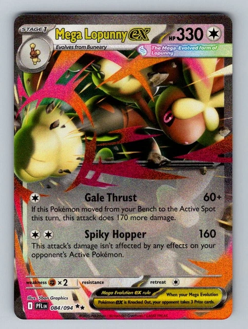 MEGA LOPUNNY EX Double Rare ME02: Phantasmal Flames 084/094 NM £2.23 ...