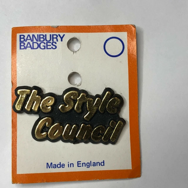1980'S STYLE COUNCIL Badge By Banbury Badges 3D Plastic on original ...