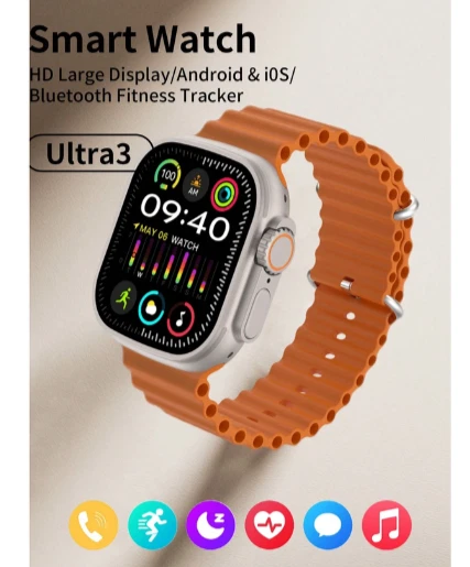 C900 PRO MAX Ultra Smart Watch 49mm with Black or Orange/Peach Straps ...