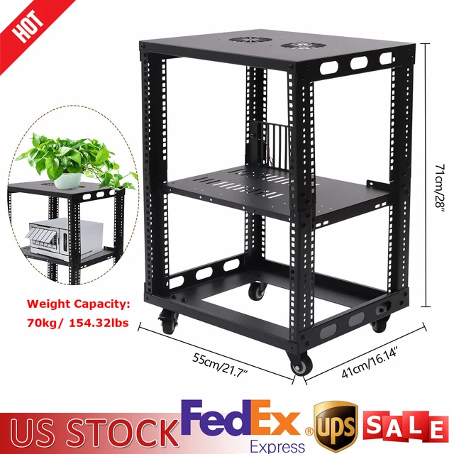 NEW OPEN FRAME Server Rack Network Server Rack 12U 4 Post 19.7 ...