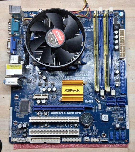 ASROCK N68C-S UCC, Socket AM3, AMD Motherboard + AMD Athlon X2 7550 ...