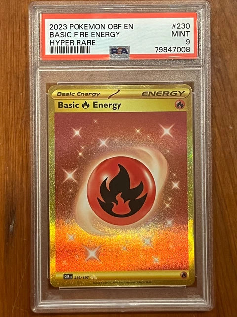 2023 POKEMON OBSIDIAN Flames BASIC FIRE ENERGY ULTRA RARE #230 PSA 9 ...