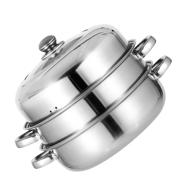 CALDAIA IN VETRO a vapore acciaio inox vasi verdure cinesi EUR 45,49 ...