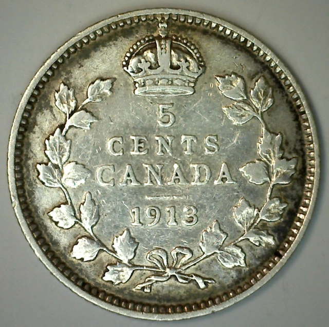 1919 CANADA SILVER Five Cent Coin 5c Canadian Circulated George V Ruler $14.83 - PicClick AU