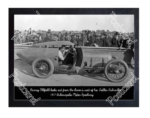 HISTORIC BARNEY OLDFIELD'S Golden Submarine, 1917 Indy Postcard $6.00 ...