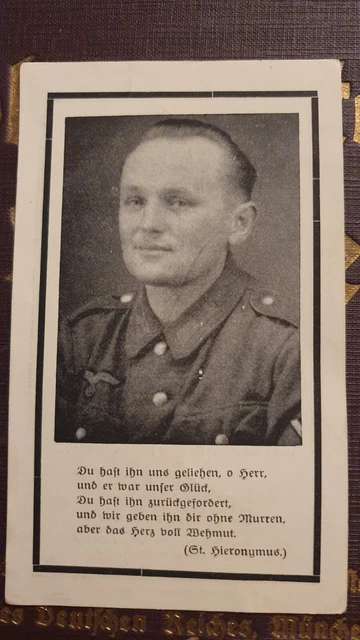 VINTAGE GERMAN WW2 death card HANS HOFER Fell 25 June 1944 DOMNIKI £2. ...