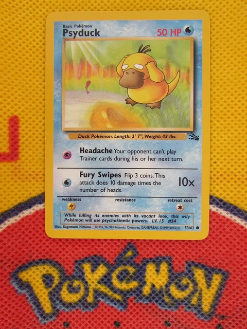PSYDUCK 53/62 FOSSIL | LP Pokémon WOTC Trading Card EUR 2,30 - PicClick FR
