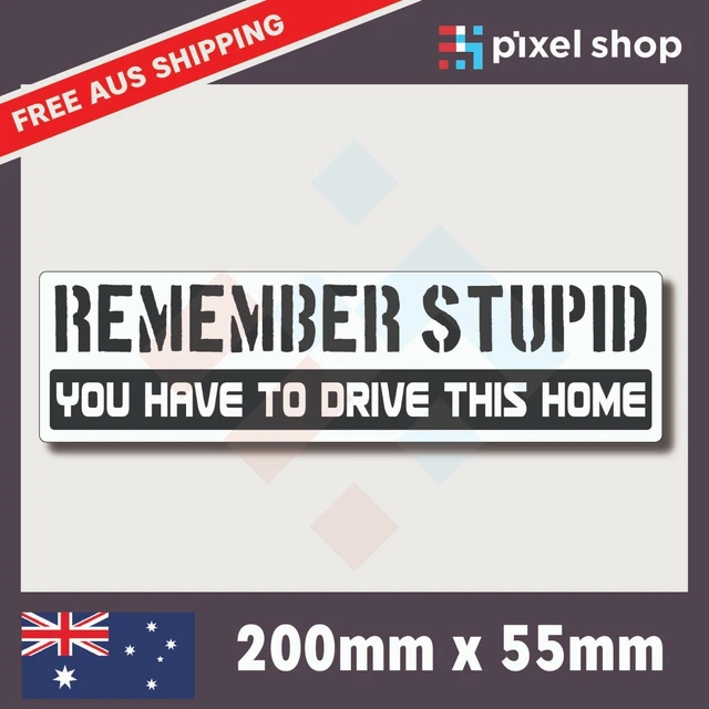 REMEMBER STUPID YOU Have To Drive This Home Sticker 200mm 4wd ute car ...