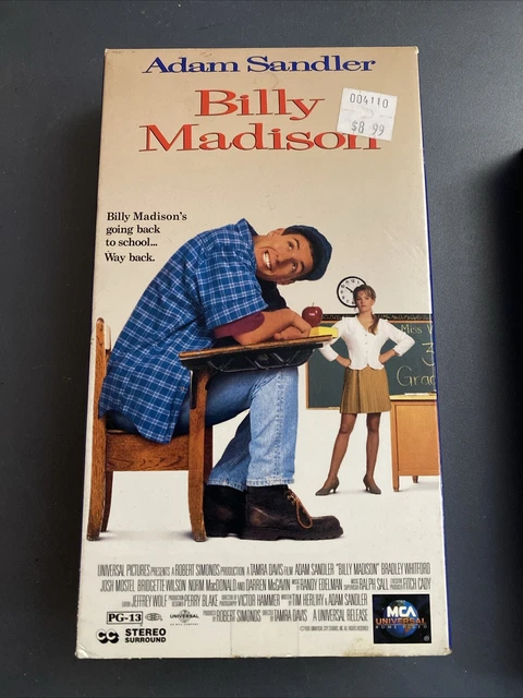 BILLY MADISON (VHS, 1995) Adam Sandler, Chris Farley, Bridgette Wilson ...