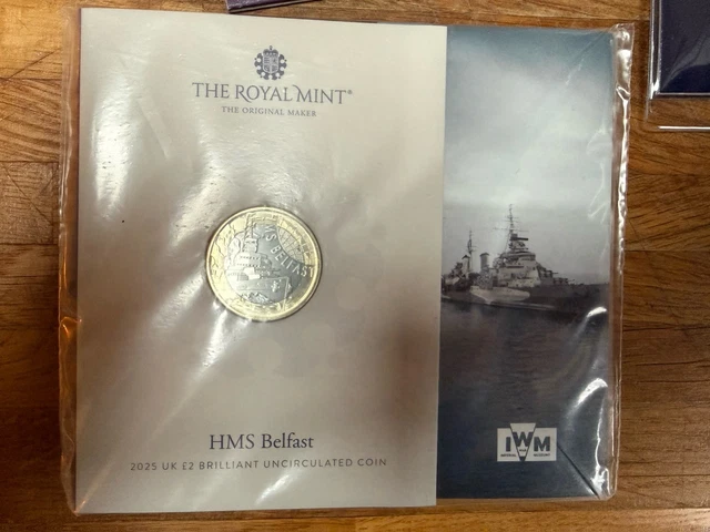 ROYAL MINT 2025 HMS Belfast £2 Two Pounds Bunc Sealed Pack £6.83 ...