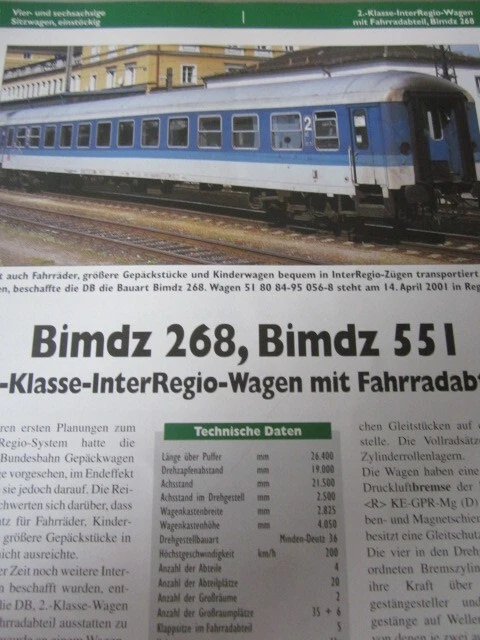 EISENBAHNWAGEN ARCHIV MIT Risszeichnung 4.2 BM 235 Intercity ...