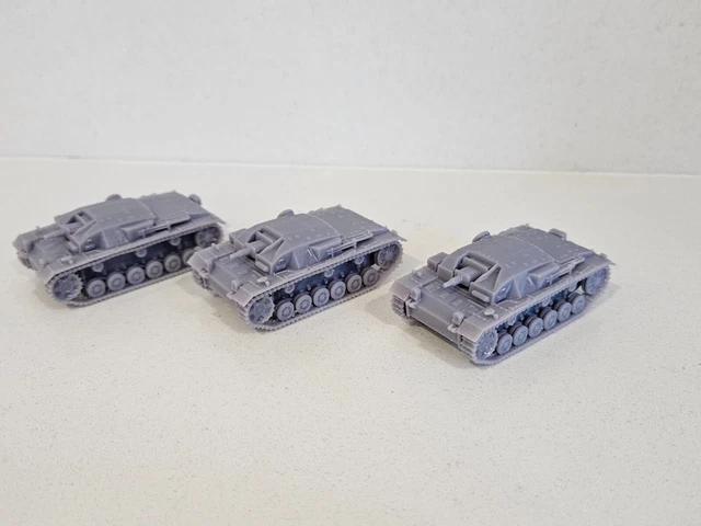 GERMAN STUG IIIB Tanks x3 15mm 1/100 scale 3D printed £10.00 - PicClick UK