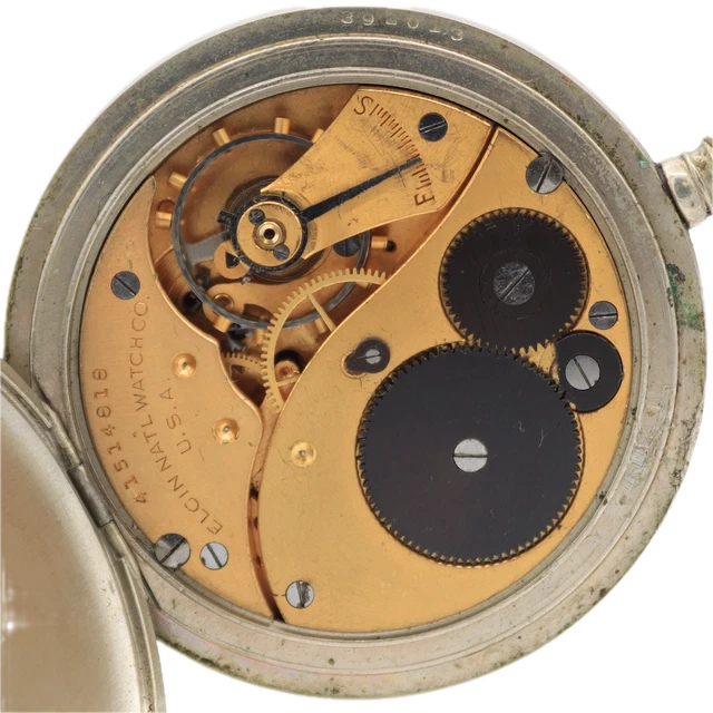 ANTIQUE 16 SIZE Elgin 7 Jewel Mechanical Stop Watch 469 USA Runs for ...